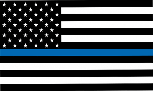 Thin Blue Line US Flag Sticker Decal - 3.75 x 2.5