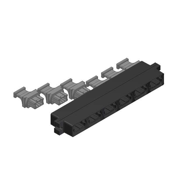 12697 - 1x6 Ganged MTP/MPO Fiber Coupler, Straight-Thru