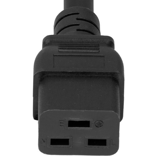 C20 to C19 Power Cord, 12/3 AWG, 20 Amp, 250V SJT Black Jacket