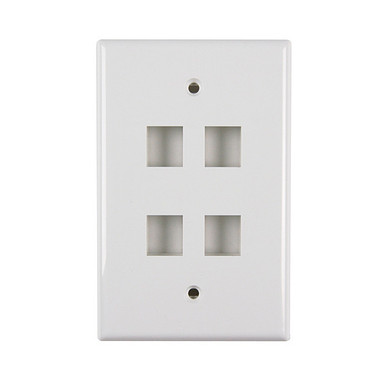FPQUAD-XX - Standard Single Gang 4-Port Faceplate | Shop