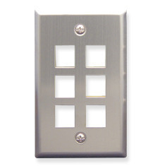IC107SF6SS - Stainless Steel Faceplate, 1-Gang, 6-Port | Shop