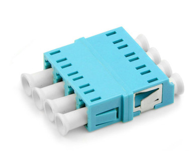 988-6S91-N - LC Quad Fiber Coupler, Aqua, No Flange | Shop