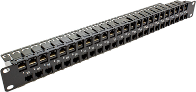 Patch Panel, Cat6, 48Port, 1RMS, RJ45-RJ45, Integrated Wire Management