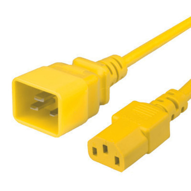 Power Cord, C20 to C13, 14/3 AWG, Yellow | Shop | Cables Plus USA