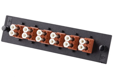 12-Fiber Fiber Adapter Panel, Duplex LC, Keyed, SM/MM