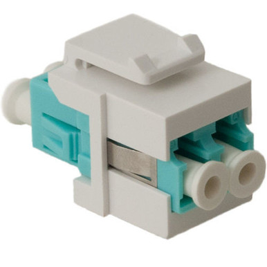 Fiber Optic Keystone Connectors LC Duplex Module, Aqua