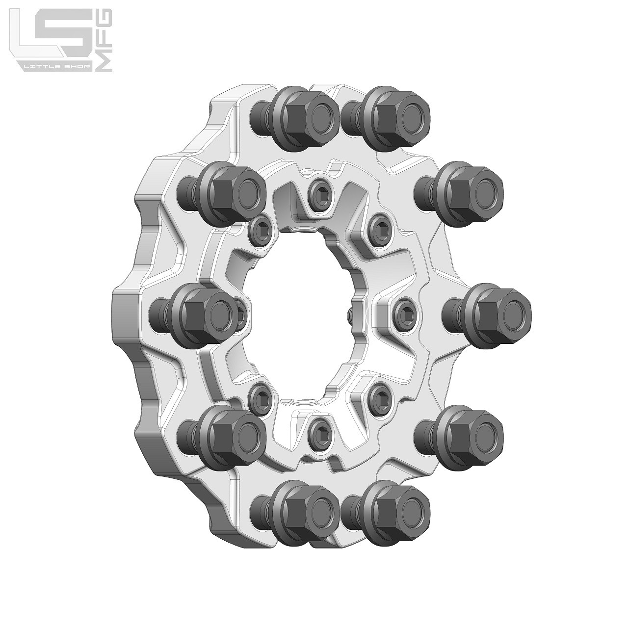 Billet Machined Semi Wheel Adapters FRONT - Little Shop Mfg