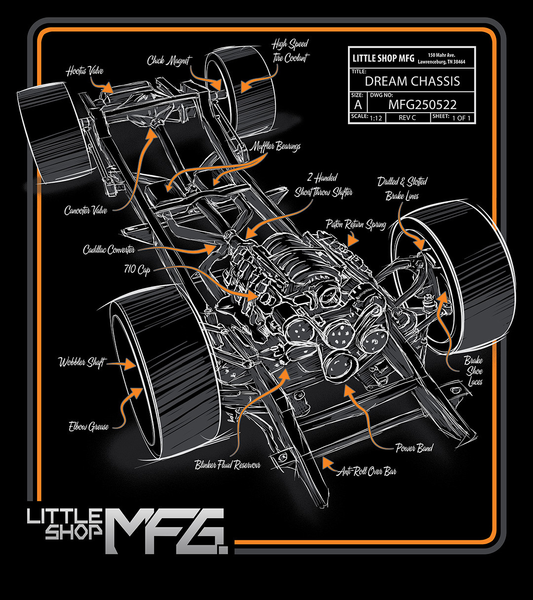 Dream Chassis T-Shirt - Little Shop Mfg