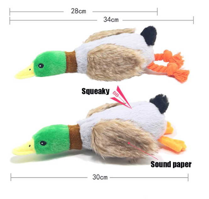 Duck Sound Paper & Squeaker Toy - The Honest Dog
