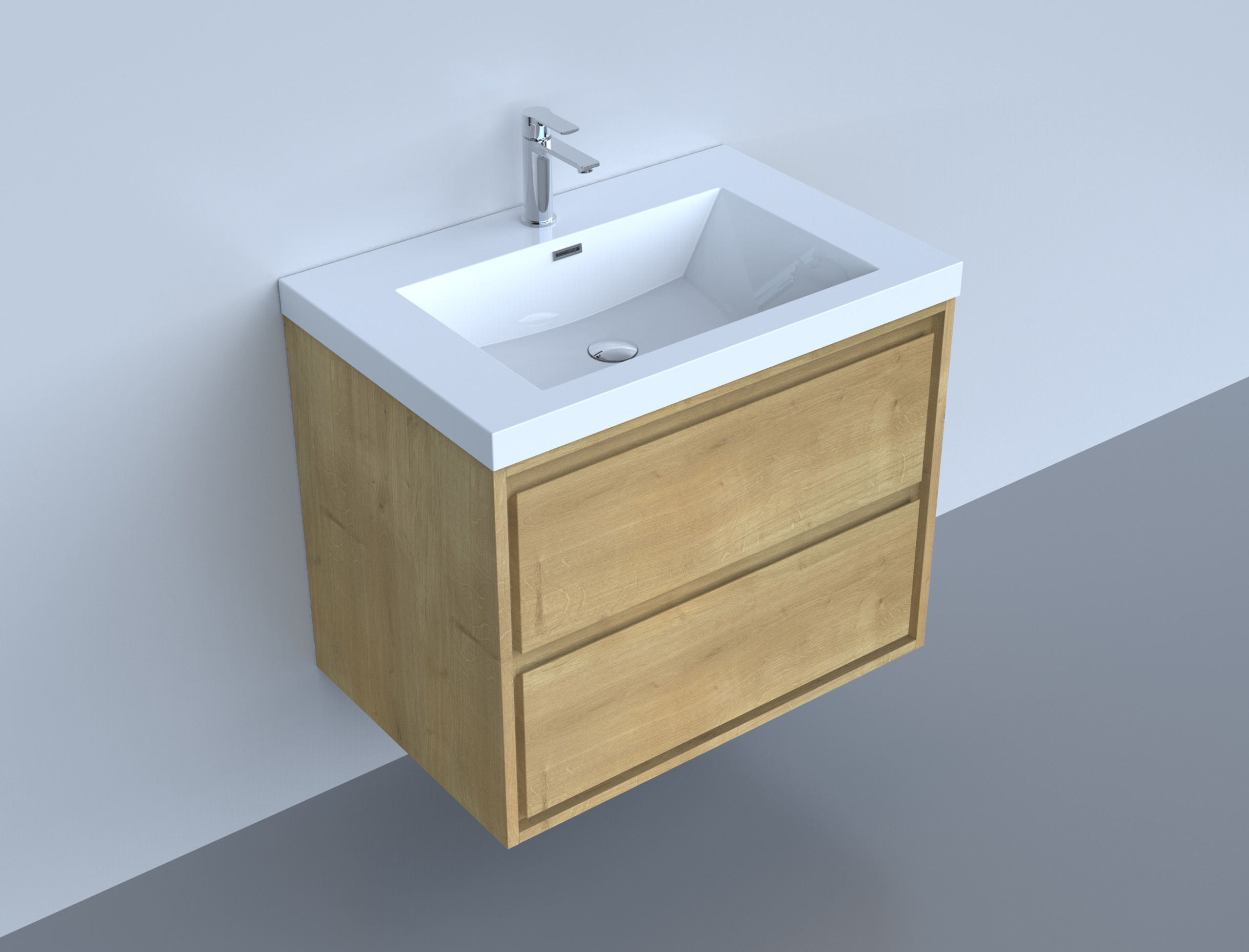 Molly 24" Golden Oak Wall Mounted Modern Vanity