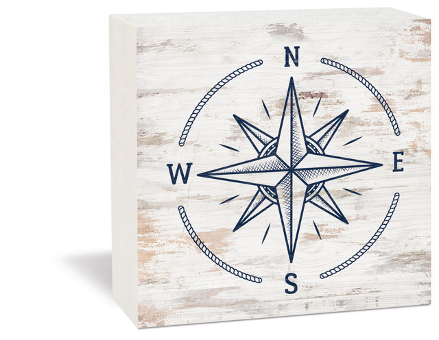 Wood Block - Compass Rose