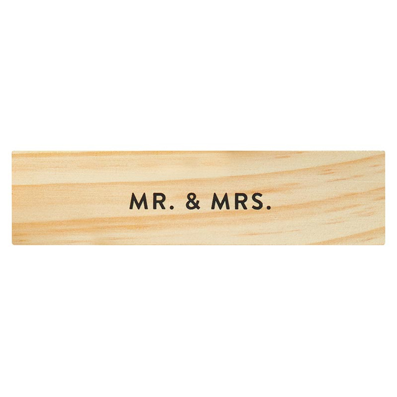 Wood Box with Gem Pen - Mr. & Mrs.