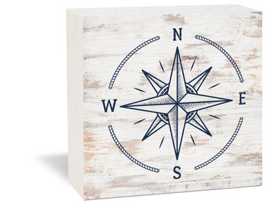 Wood Block - Compass Rose