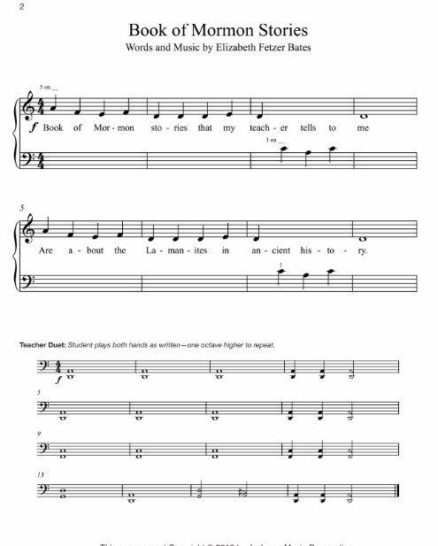 Sharing Time Songs Book 5 - Easy piano arrangements of LDS Primary Song5