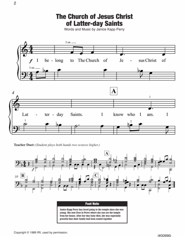 Sharing Time Songs Book 3 - Easy piano arrangements of LDS Primary Song