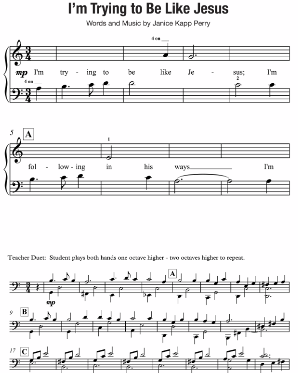 Sharing Time Songs Book 6 - Easy piano arrangements of LDS Primary Songs