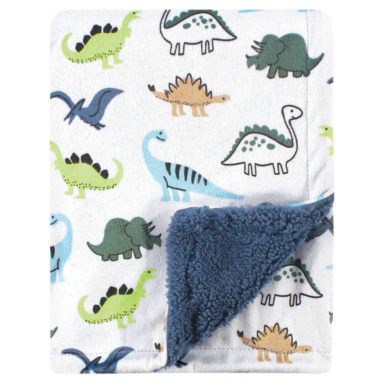 Hudson Baby Plush Blanket with Sherpa Back, Dino - Hudson Childrenswear