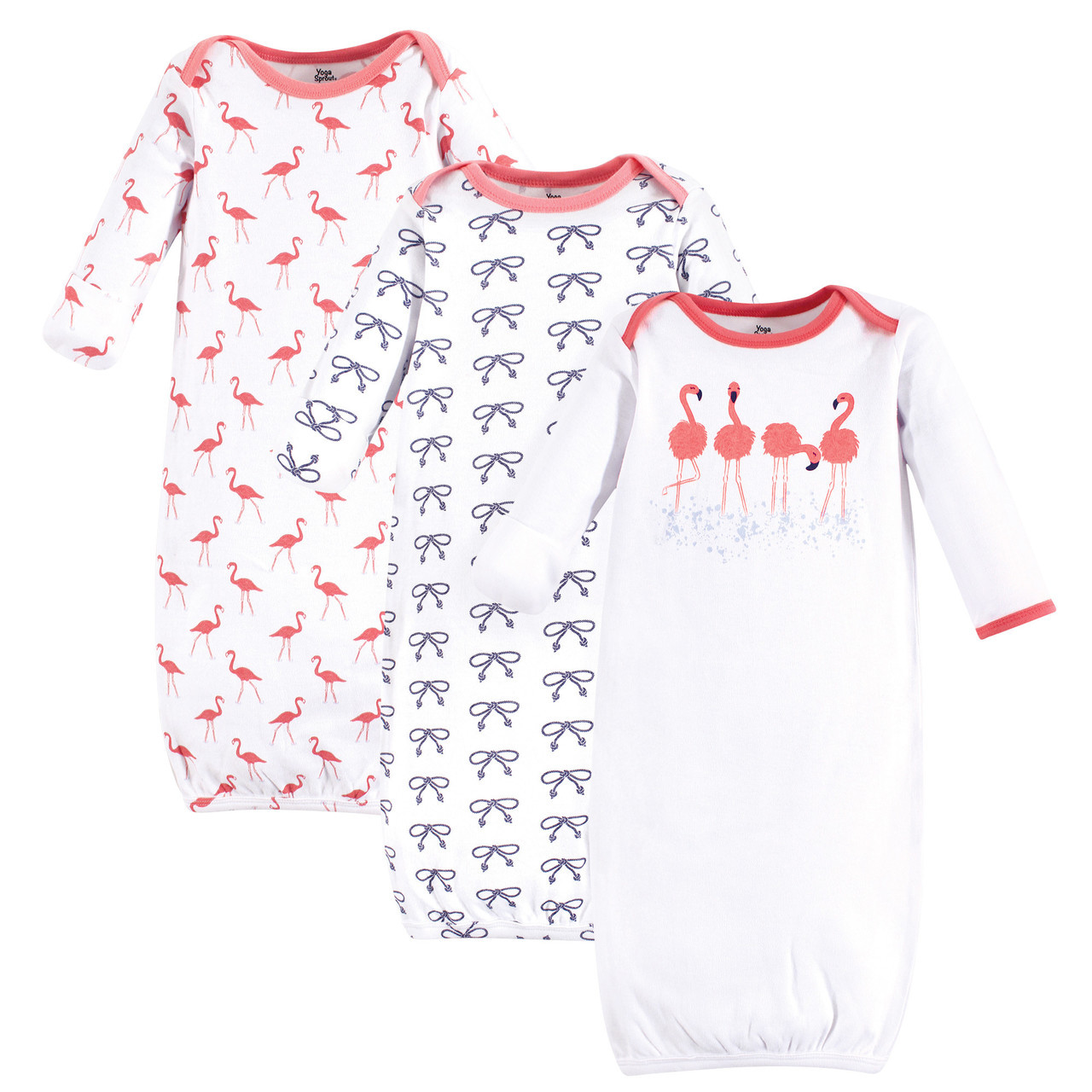Yoga Sprout Gowns, 3-Pack, Flamingo | Baby and Toddler Clothes ...