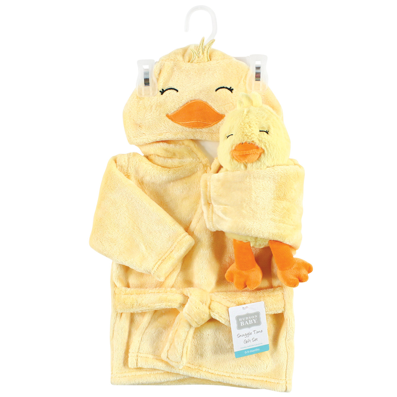 Hudson Baby Unisex Baby Plush Bathrobe and Toy Set, Yellow Duck ...