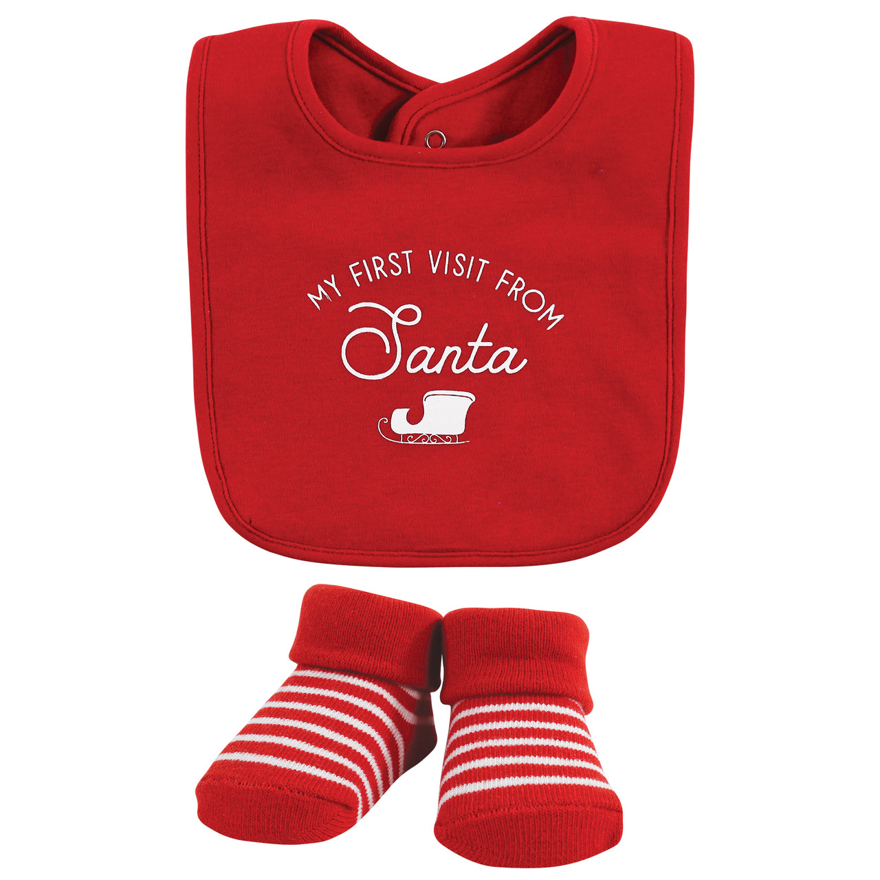 Hudson Baby Unisex Baby Cotton Bib and Sock Set, North Pole - Hudson ...
