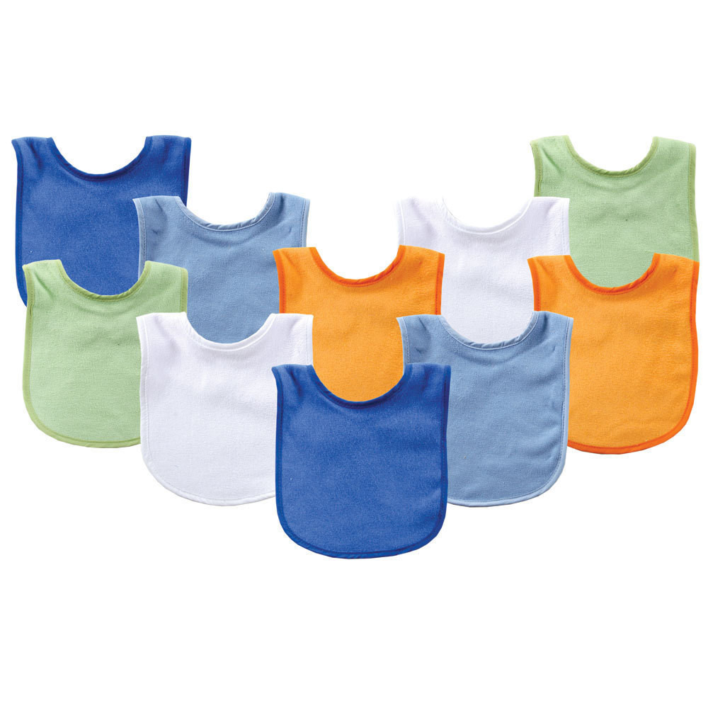 Luvable Friends Feeder Bibs, 10-Pack, Blue and Orange | Baby and ...
