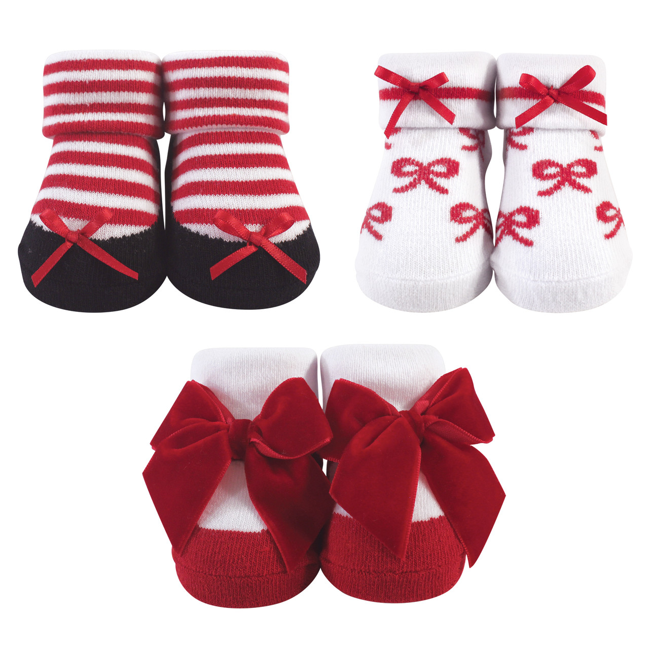 Hudson Baby Socks Giftset, Red Bows 3-Piece | Baby and Toddler Clothes ...