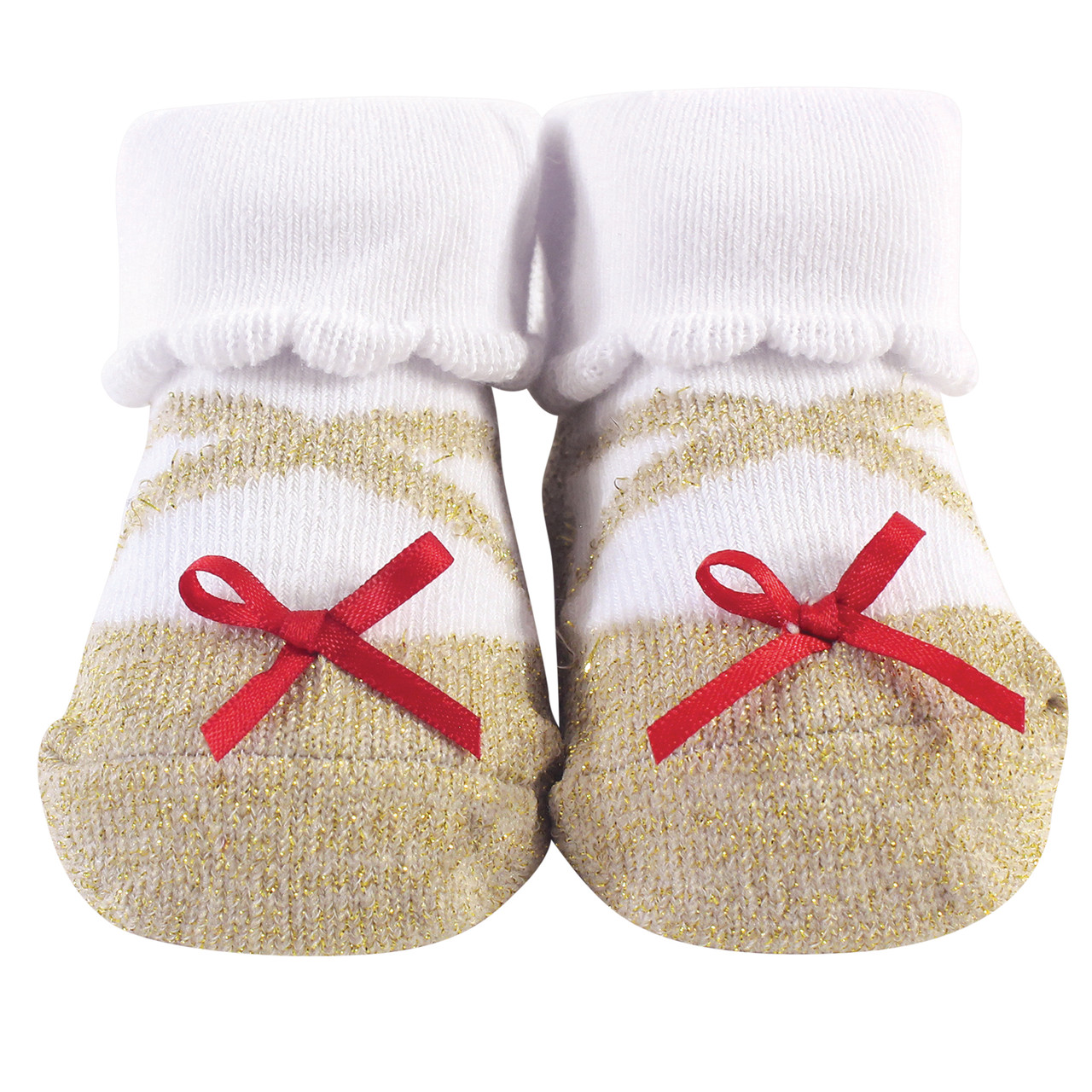 Hudson Baby Socks Boxed Giftset, Red Gold