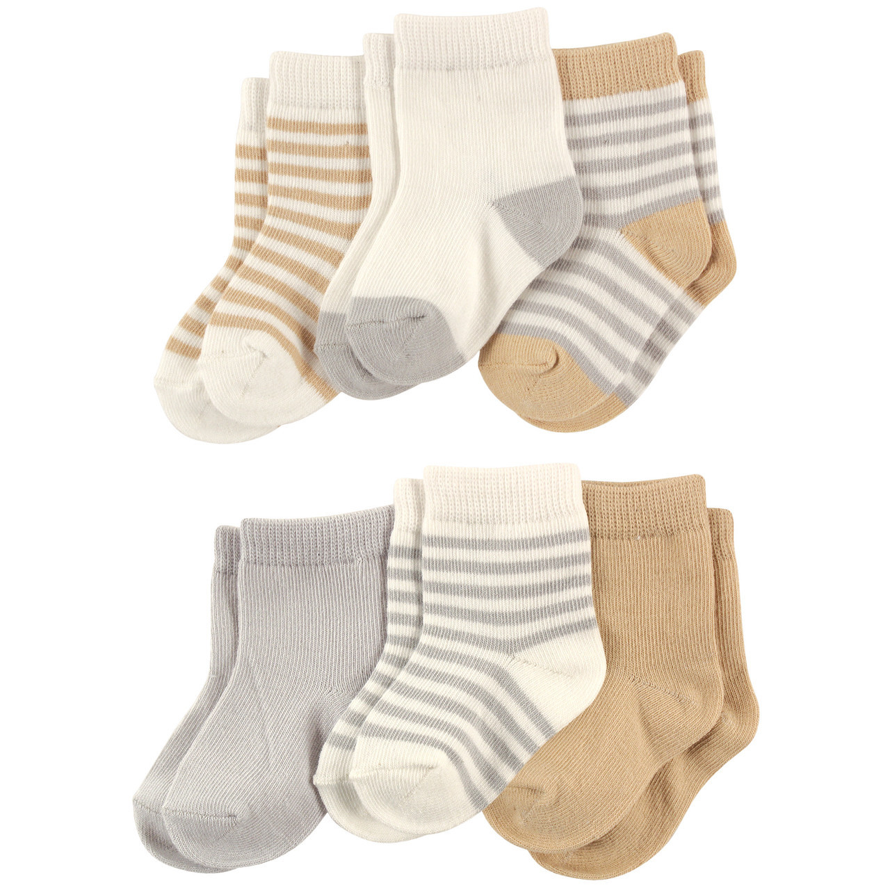 Touched By Nature Organic Cotton Socks, 6-Pack, Neutral | Baby and ...