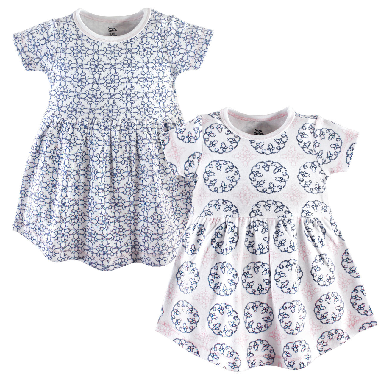 Yoga Sprout Cotton Dress, 2 Pack, Feather Floral | Baby and Toddler ...