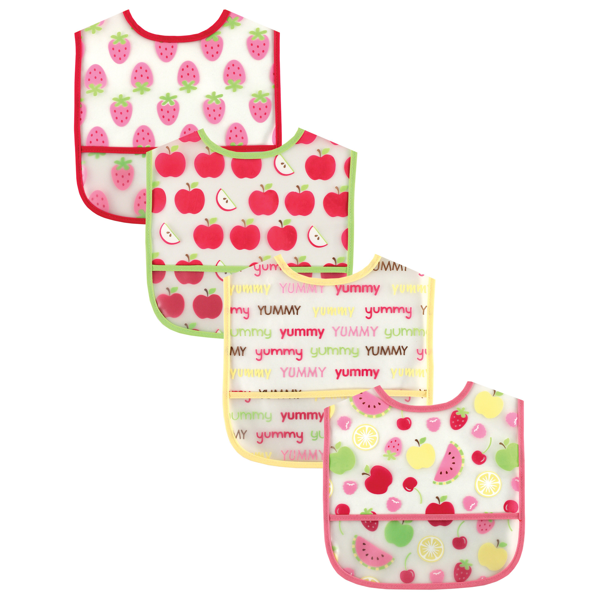 Luvable Friends Waterproof PEVA Bibs, Pink