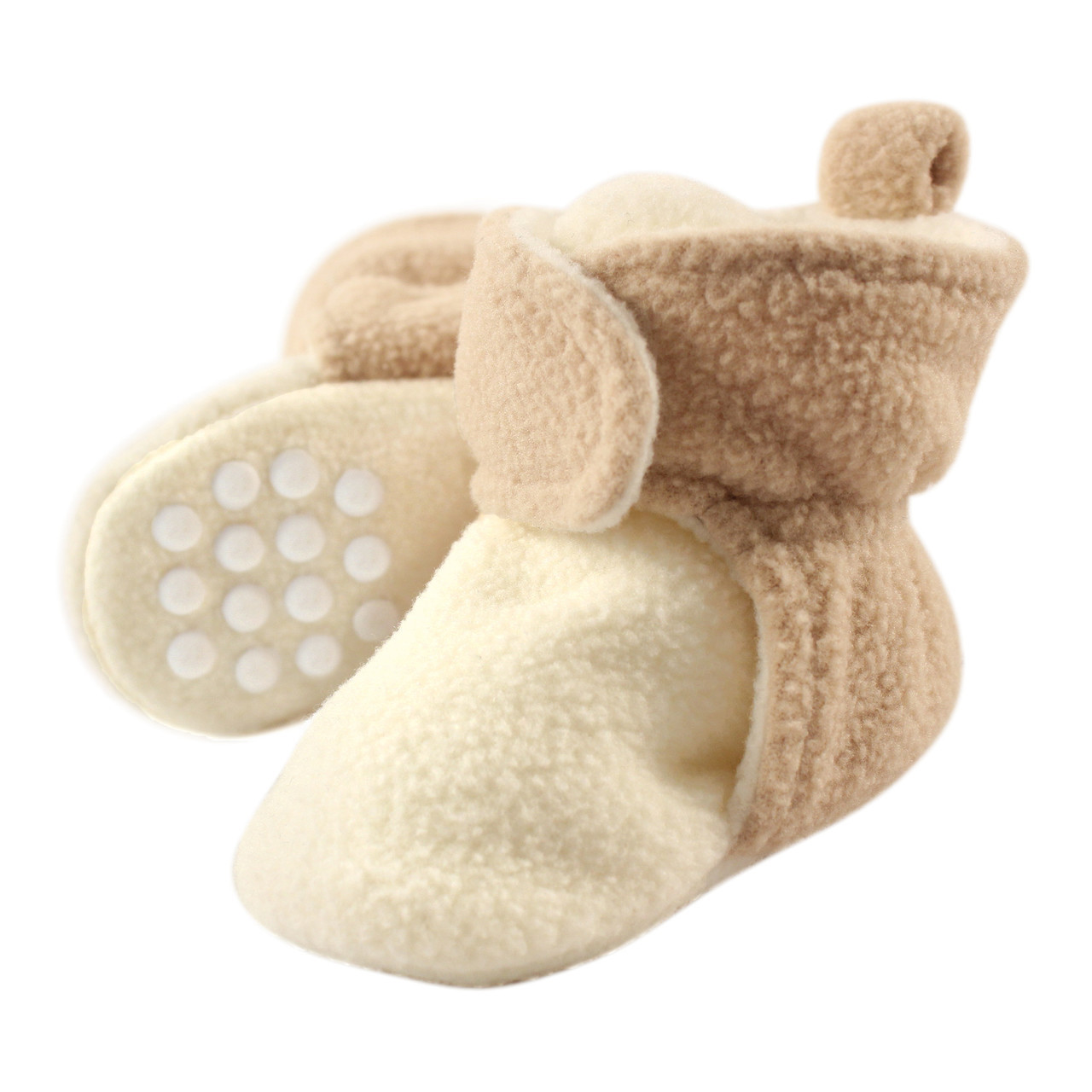 Luvable Friends Fleece Booties, Cream/Tan | Baby and Toddler Clothes ...