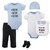 Hudson Baby Cotton Layette Set, Mustache