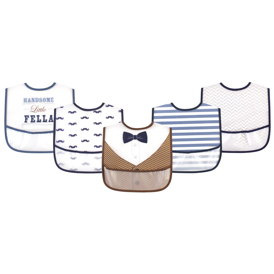 Little Treasure PEVA Bibs 5-Pack, Handsome Fella, One Size - Hudson ...