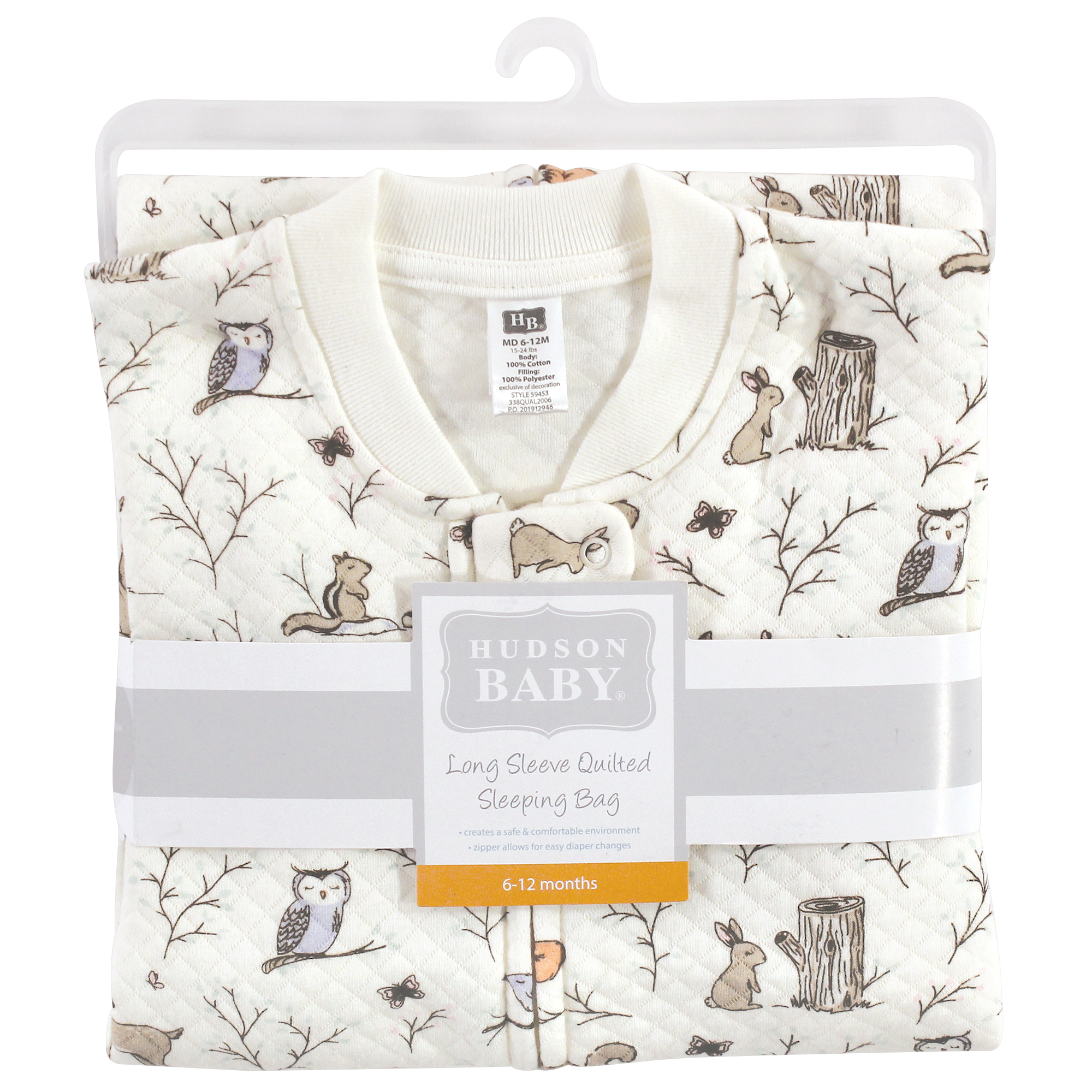 Hudson Baby Premium Quilted Long Sleeve Sleeping Bag and Wearable ...