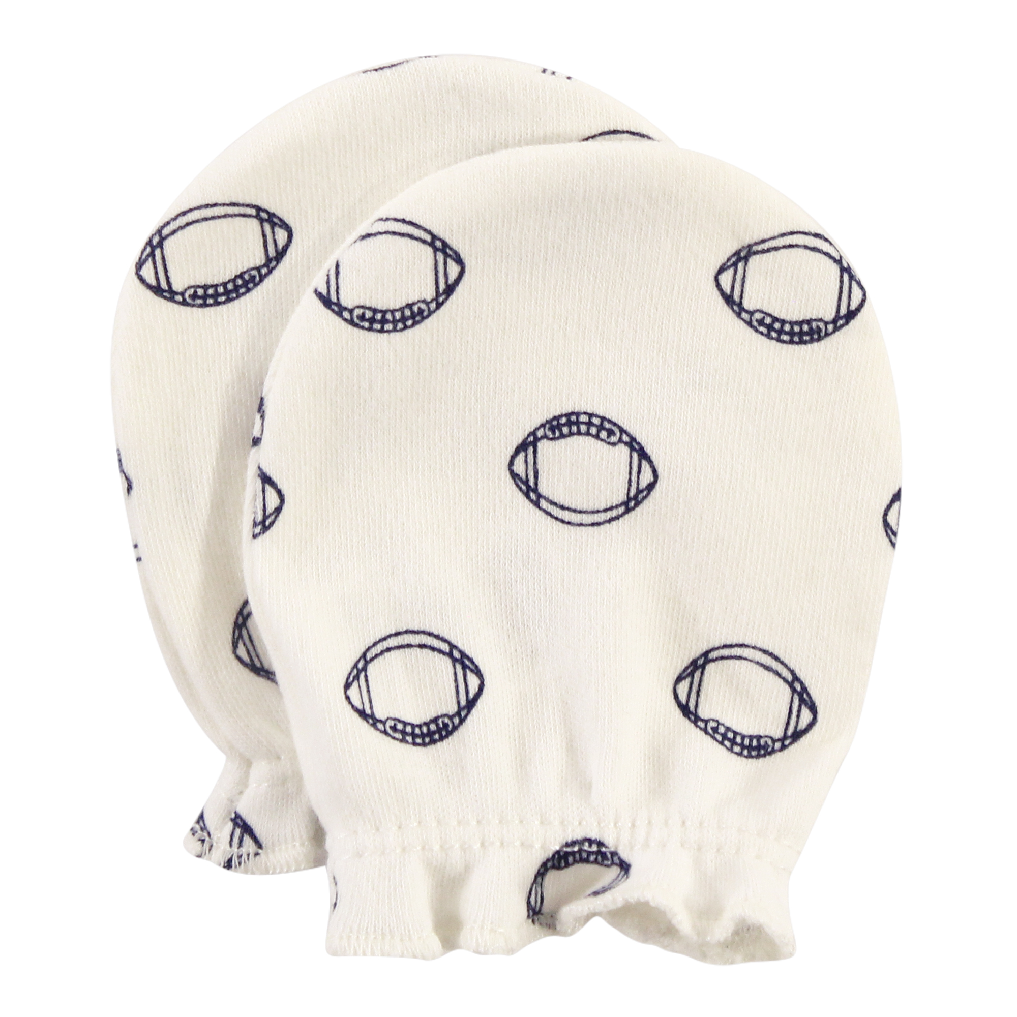 Hudson Baby Cotton Scratch Mittens, Football