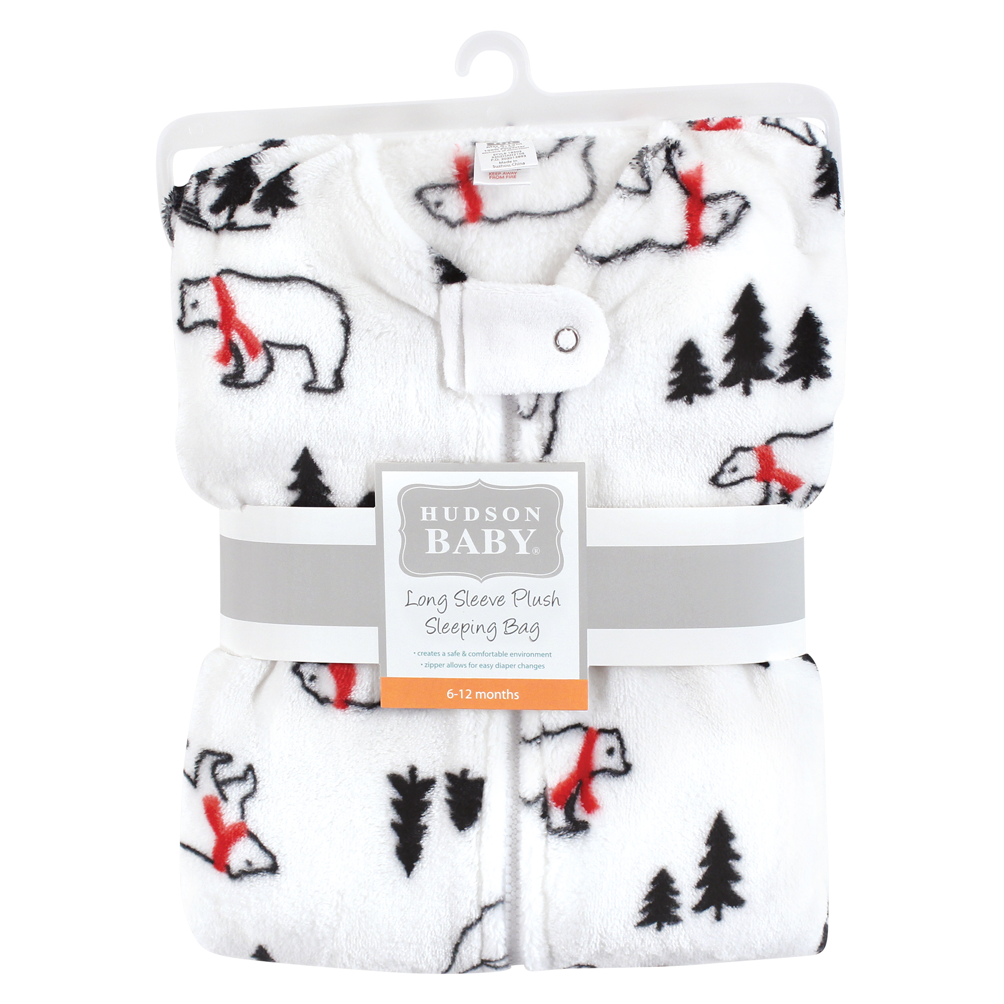 Hudson Baby Unisex Baby Plush Sleeping Bag, Sack, Blanket, Long-Sleeve ...