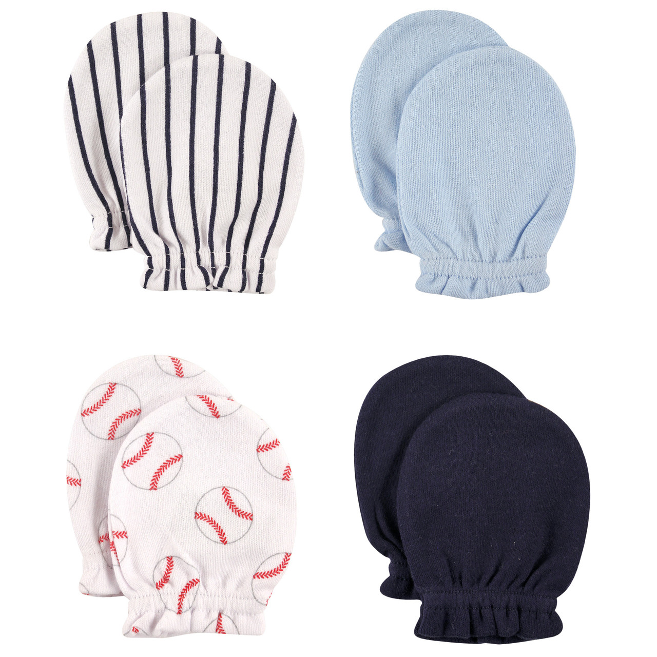 Luvable Friends Scratch Mittens, 4-Pack, Baseball | Baby and Toddler ...