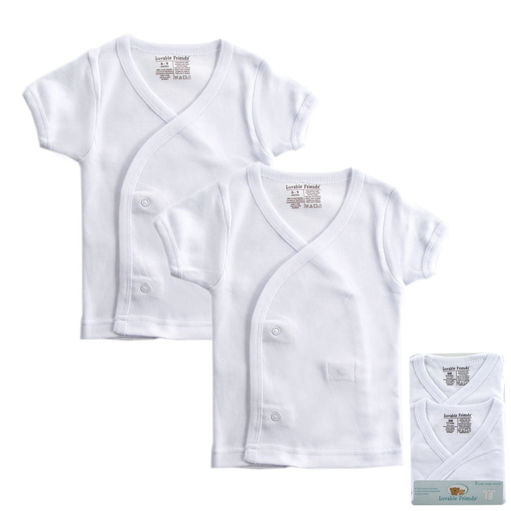 Luvable Friends Side Snap Shirts, 2-Pack, White | Baby and Toddler ...