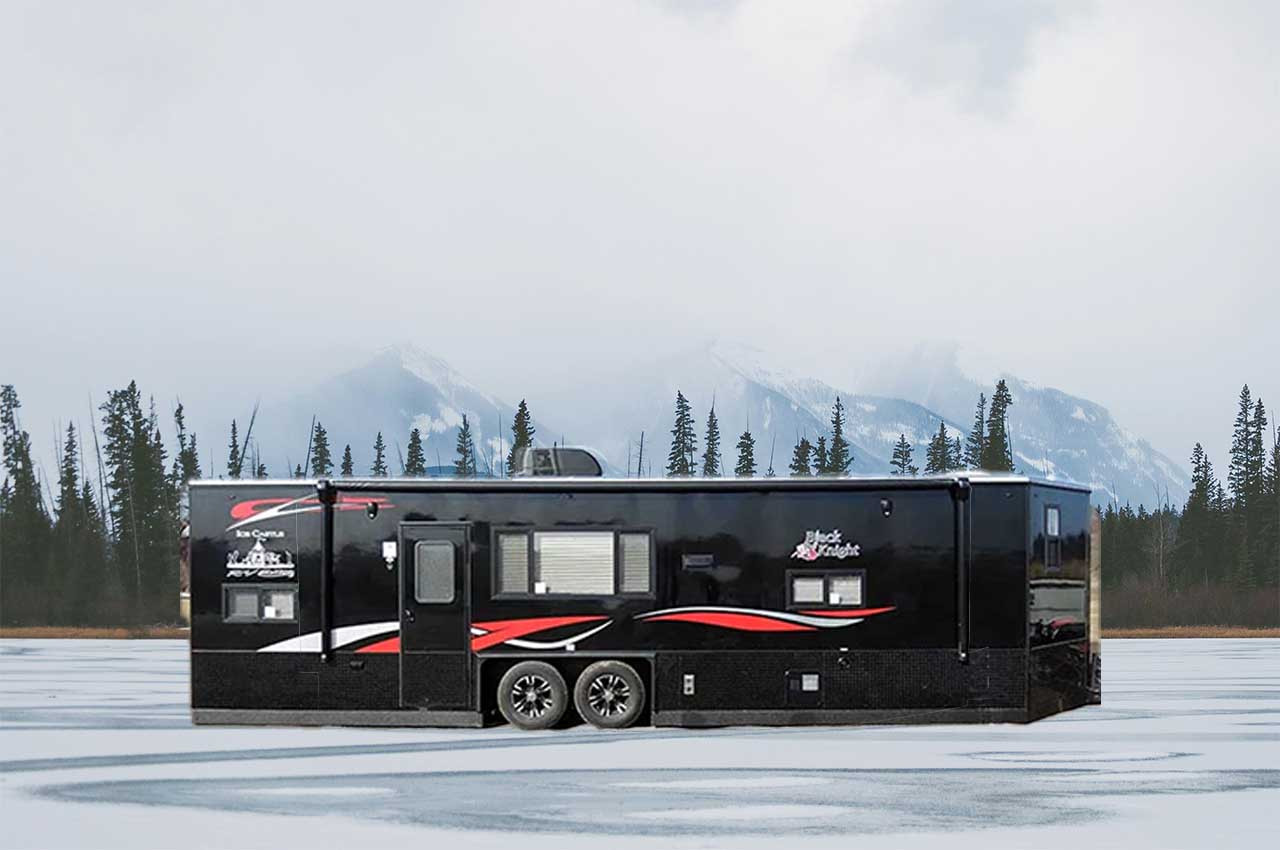 Ice Castle Black Knight 8x28 RV Camper & Fish House | Outdoorica