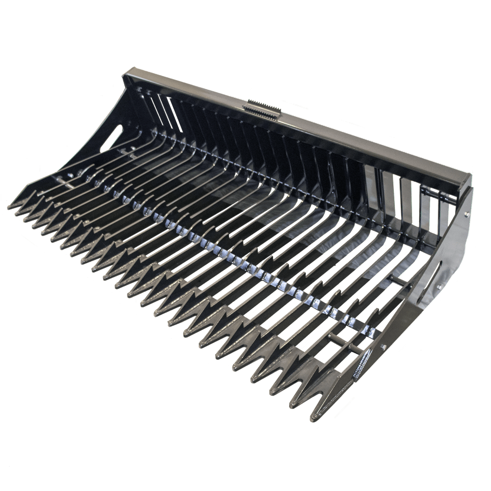 Prime Attachments Rock Bucket Heavy Duty 3/8" Tines 74" | Outdoorica