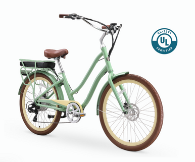 Sixthreezero EVRYjourney Women's NEW 26" 500W 7-Speed Step-Thru Jade Straw