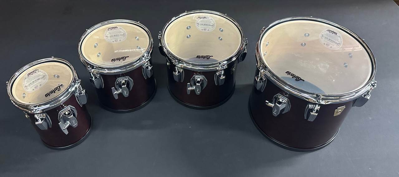 Ludwig High-Range Set of Concert Toms with Stands - Mahogany Stain