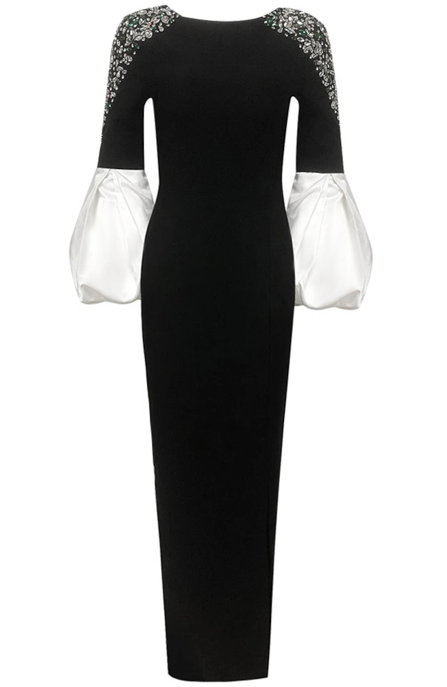Puff Sleeve Maxi Dress Black - Luxe Maxi Dresses and Luxe Party Dresses