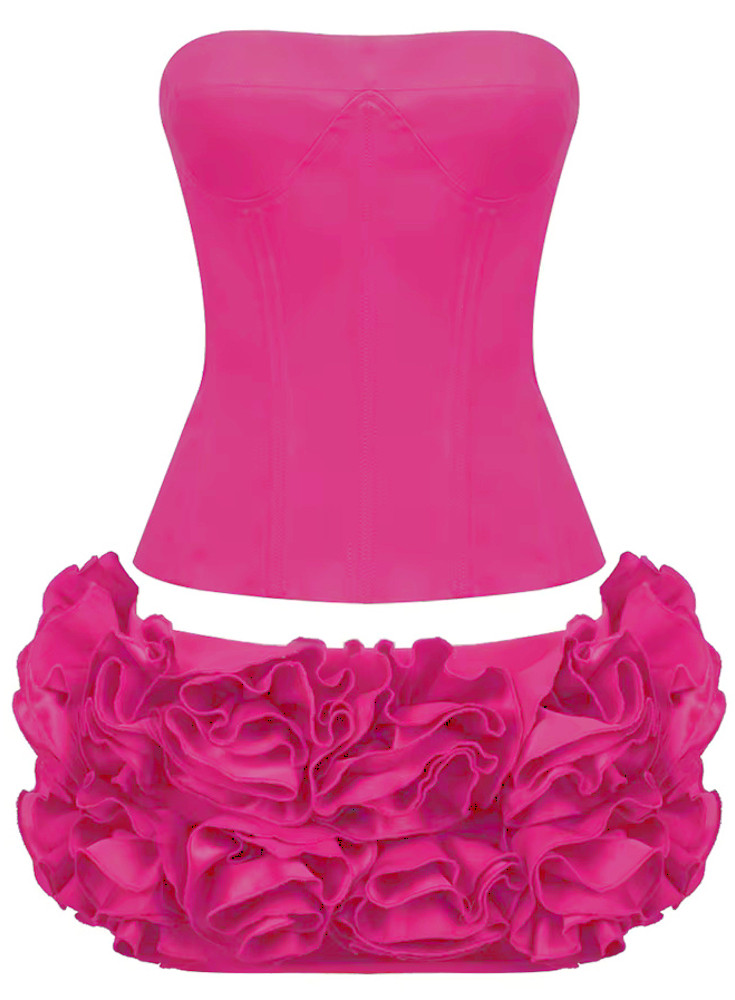 Strapless Ruffle Corset Dress Pink - Luxe Corset Dresses and Luxe Party ...