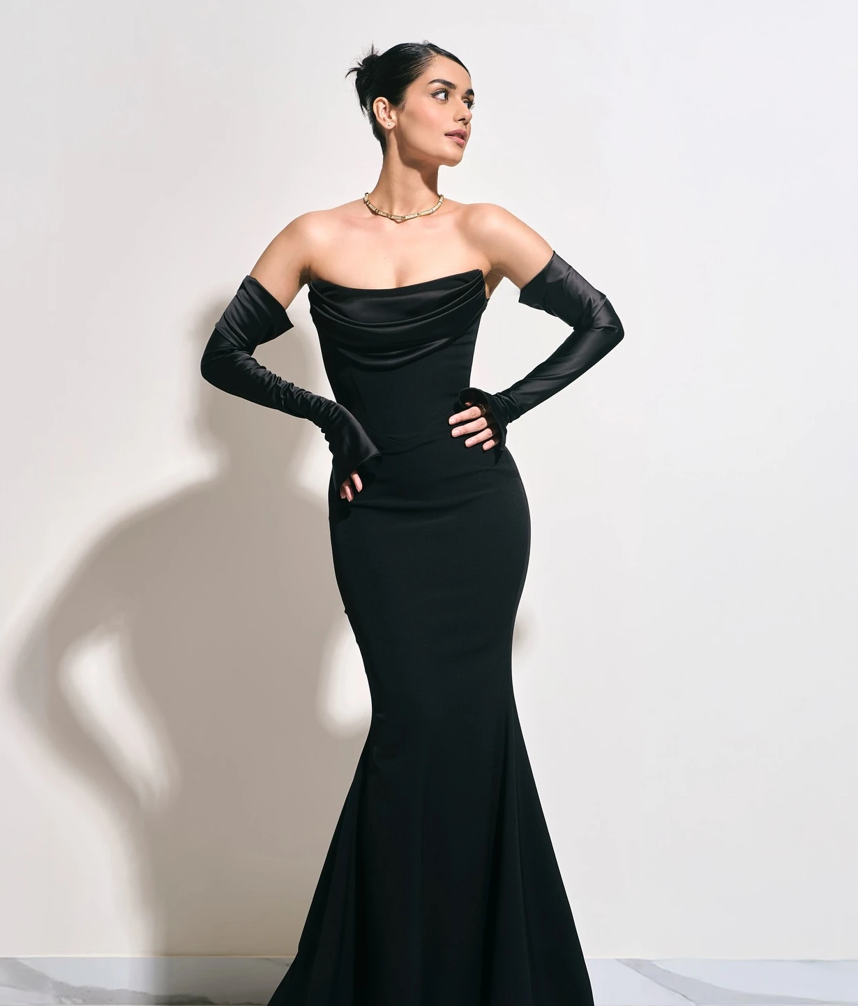 Long Sleeve Draped Puff Maxi Dress Black - Luxe Maxi Dresses and Luxe ...