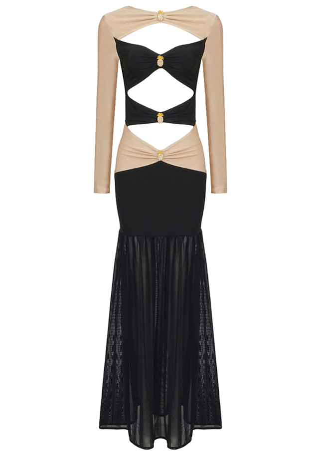 Long Sleeve Cut Out Maxi Dress Black - Luxe Maxi Dresses and Luxe Party ...