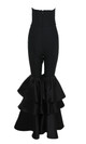 Strapless Ruffle Detail Jumpsuit Black - Luxe Jumpsuits and Celebrity ...
