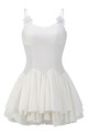 Floral Ruffle A Line Dress White - Luxe Floral Dresses and Luxe Party ...