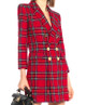 Long Sleeve Checked Blazer Dress Red - Luxe Blazer Dresses and Luxe ...
