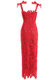 Crochet Maxi Dress Red - Luxe Floral Dresses and Luxe Party Dresses